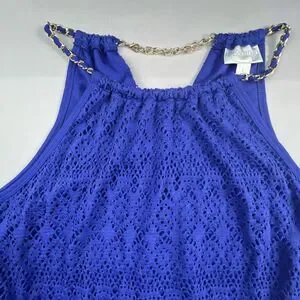 Bisou Bisou | Pants & Jumpsuits | Bisou Bisou Royal Blue Crochet Chain ...